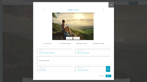 Carousel Editor - Architech Help